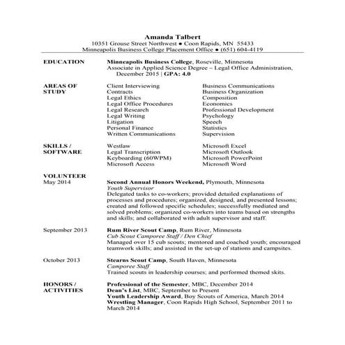 Talbert, Amanda Resume | PDF