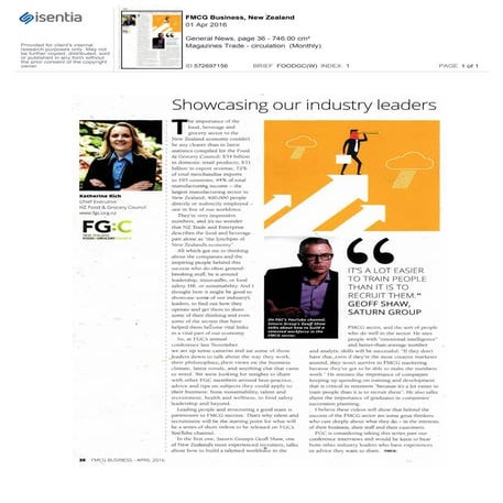 Industry leaders FMCG magazine April 2016 | PDF