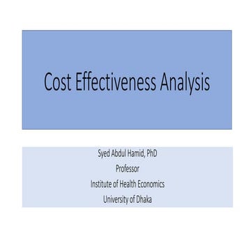 Cost effectiveness analysis | PPTX