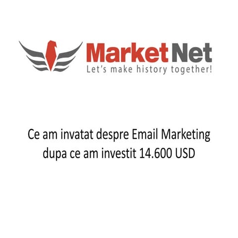 Ce am invatat despre email marketing dupa ce am investit 14.600 usd | PPTX