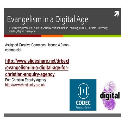 Evangelism in a Digital Age for Christian Enquiry Agency | PPTX