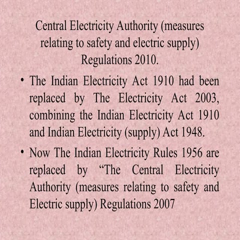 Central Electrical Authority Regulation 2010 | PPT