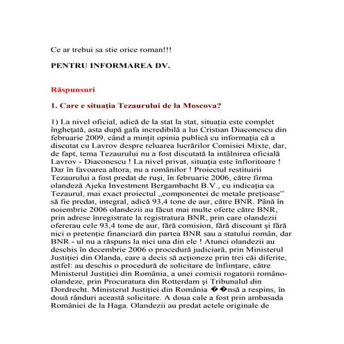 Ce ar trebui sa stie orice roman | DOC