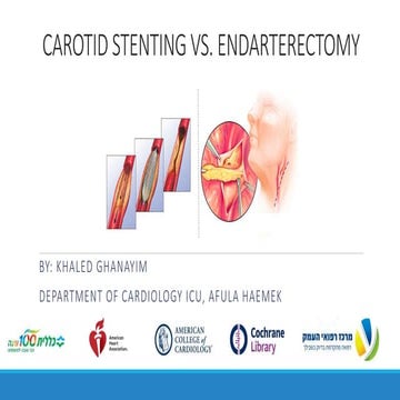 Carotid stenting vs. Endarterectomy - literature review | PPT