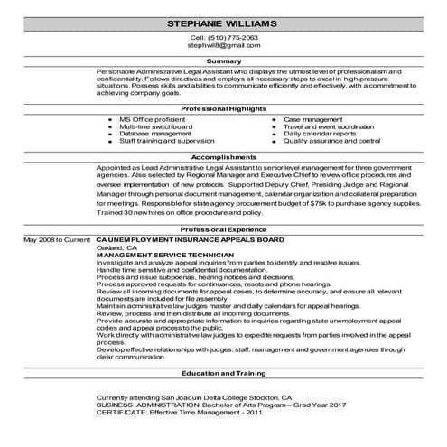 STEPHANIE WILLIAMS Resume | PDF