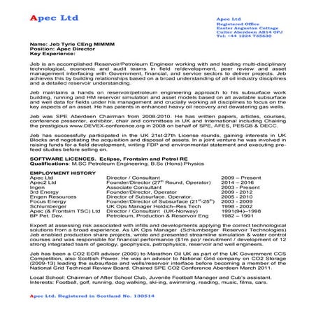 Jeb Tyrie Full CV 2016 | PDF