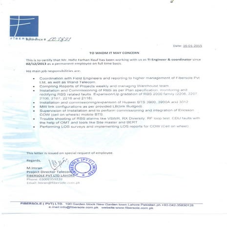 FS experience letter with JD's | PDF