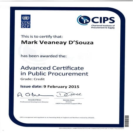 CIPS Level 3 Certificate | PDF