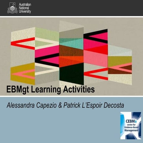 Teaching Evidence-Based Management Through Learning Activities | PPTX