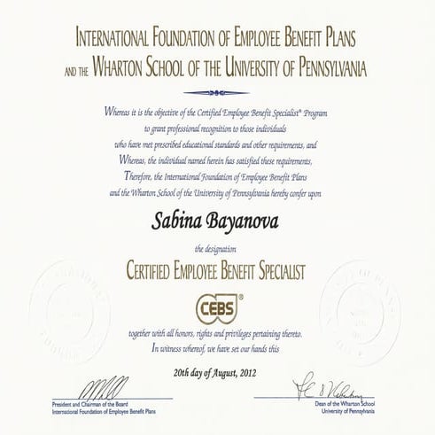 CEBS Diploma | PDF