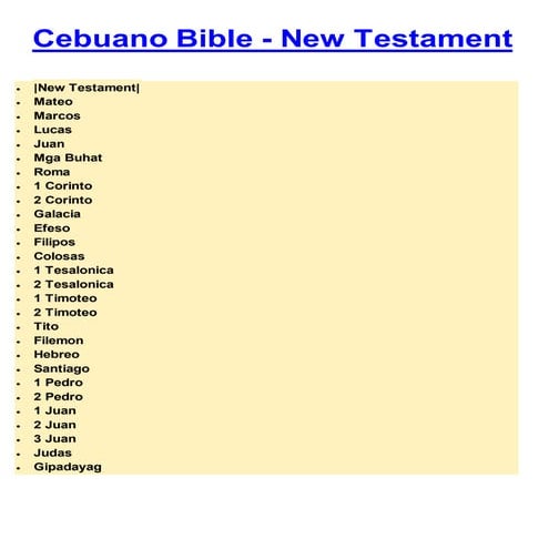 Cebuano bible new testament | DOCX