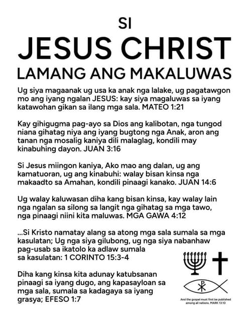 Tagalog Printable Last Day Gospel Tract (Letter Size - 8.5 x 11 inches ...