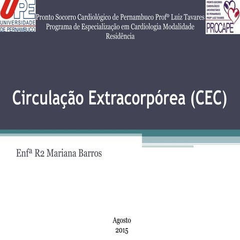 Circulação Extra Corpórea - CEC | PPT