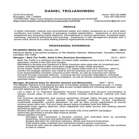 Daniel Trojanowski - Resume | DOC