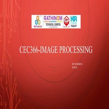CEC366-IMAGE PROCESSING Unit-II.pptx ip rtc | PPTX
