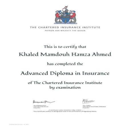 Khaled ACII Certificate | PDF