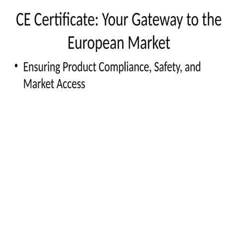 Get ce marking certificate in india | PPT