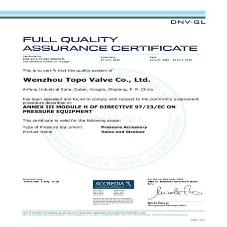 CE certificate topo valve | PDF