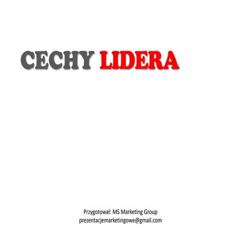 Cechy lidera | PDF