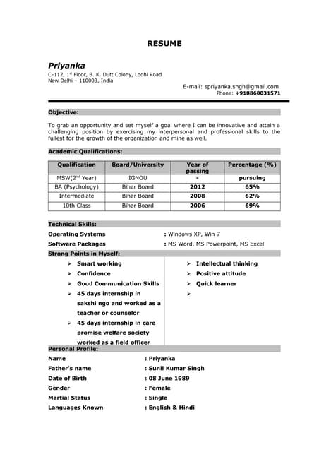 sandy's Resume | PDF