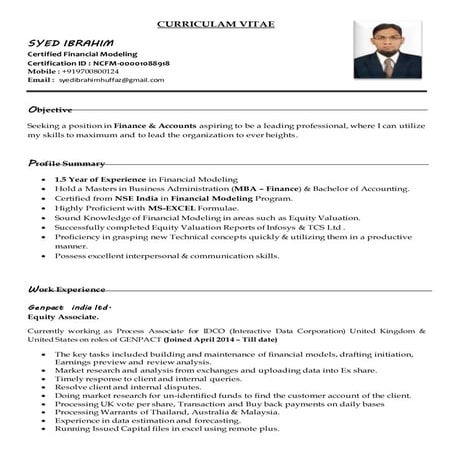 C.V of Ibrahim Genpact | DOCX