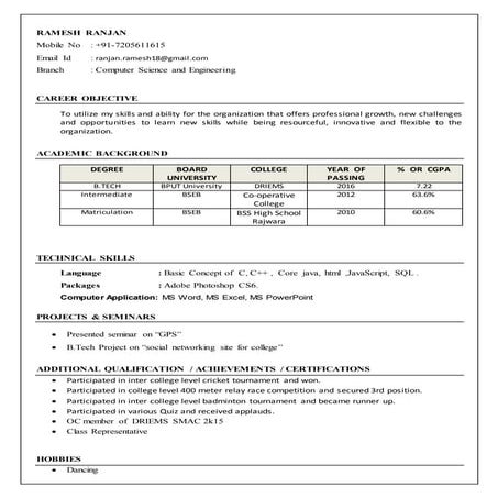 cv | DOCX | Technology & Computing