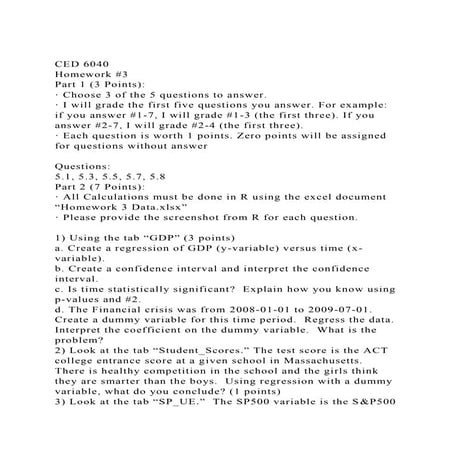 CED 6040Homework #3Part 1 (3 Points)· Choose 3 of the 5 que.docx