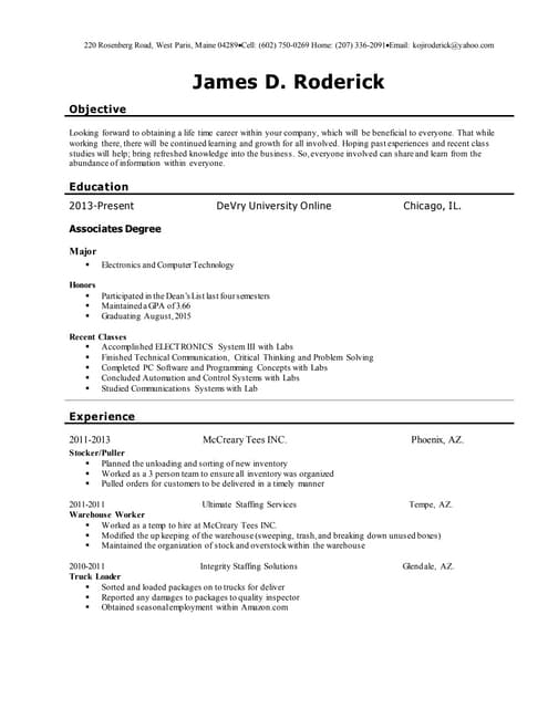 James Roderick presentations