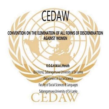 CEDAW Implementation in Sri Lanka | PPTX