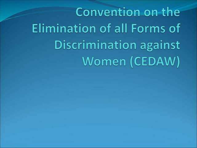 Convention on the elimination of all forms of discrimination against ...