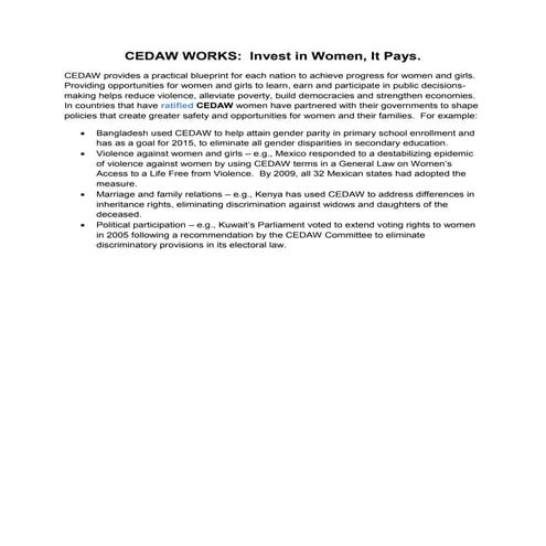 CEDAW Works! | PDF