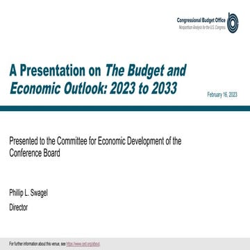 A Presentation on The Budget and Economic Outlook: 2023 to 2033 | PDF