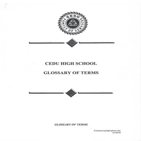 CEDU High School Glossary of Terms | PDF | Secondary Education | Education