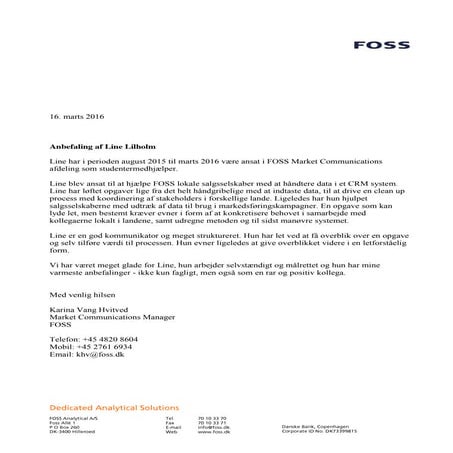 Anbefaling fra FOSS_Line Lilholm | PDF