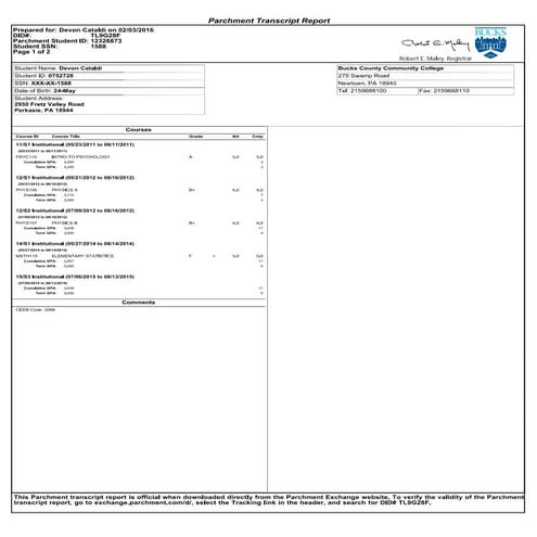BCCC completed-transcript | PDF