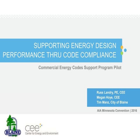 Supporting energy design performance thru code compliance | PPTX
