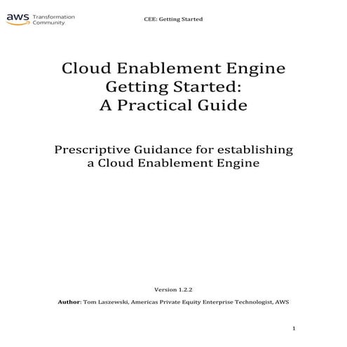 CEE CCoE Getting Started - A Practical Guide for Enterprise Companies | PDF
