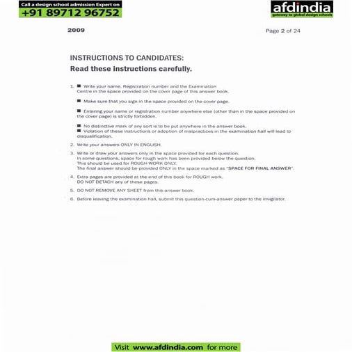 Ceed 2009-past-question-paper | PDF