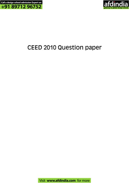 NIFT solved CAT question paper | PDF | Arts and Crafts | Hobbies ...
