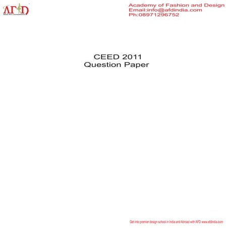 CEED question paper 2011 | PDF