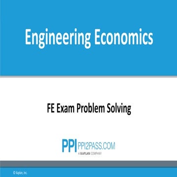 Engineering Economics: Solved exam problems [ch1-ch4] | PDF