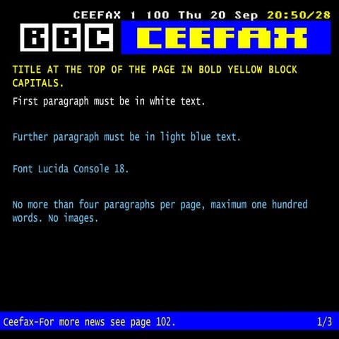 Ceefax Template | PPT