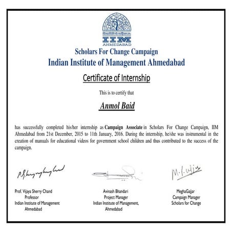 Anmol Baid IIM Cert | PDF