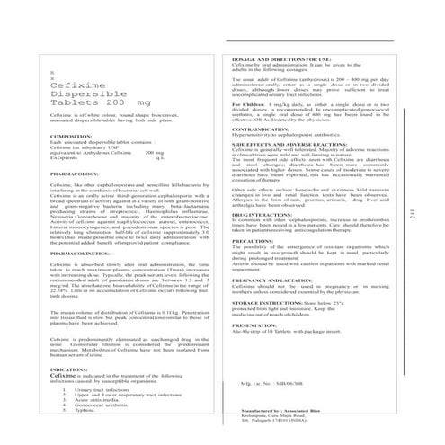 Cefixime leaflet | PDF