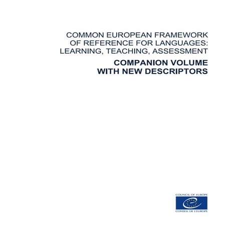 THE New CEFR Companion Volume with New Descriptors | PDF