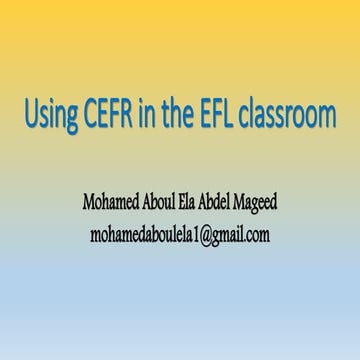 CEFR in EFL Classroom | PPSX