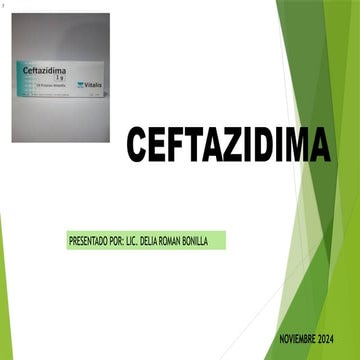 CEFTAZIDIMA TRABAJOS DE FARAMACOLOGIA EE | PPTX