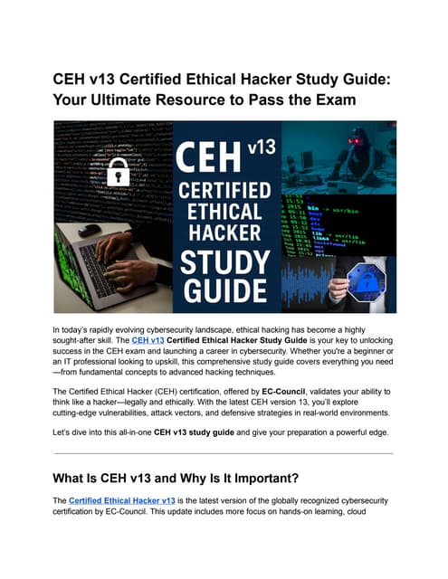 Difference Between CEH v12 & v13: A Comprehensive Guide | PDF