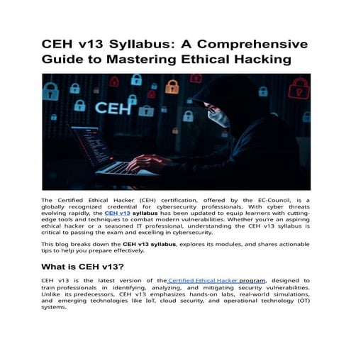 CEH v13 Syllabus_ A Comprehensive Guide to Mastering Ethical Hacking.pptx