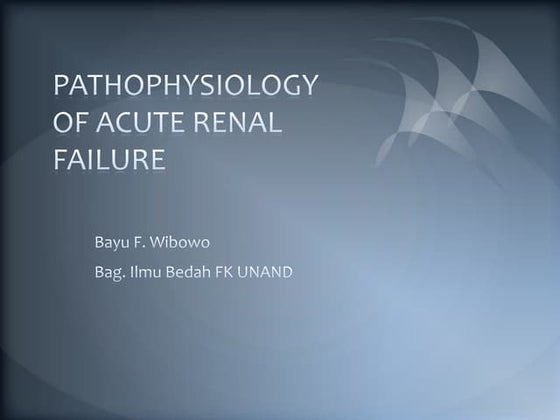 Acute and chronic renal failure | PPT